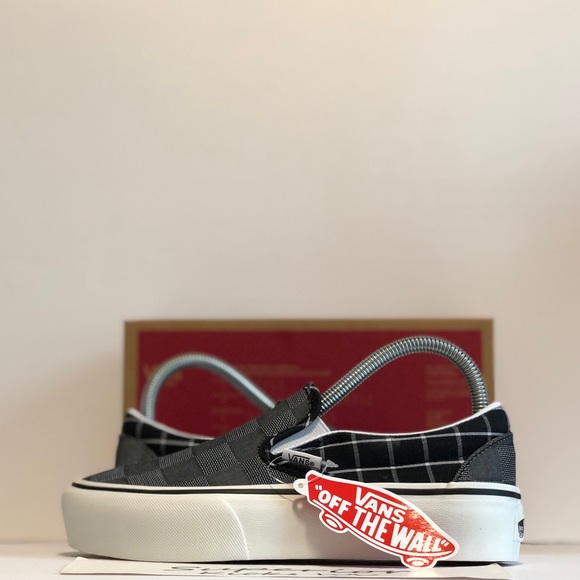 Vans | Shoes | Vans Classic Slipon Platform Woven Check Multiblanc De ...